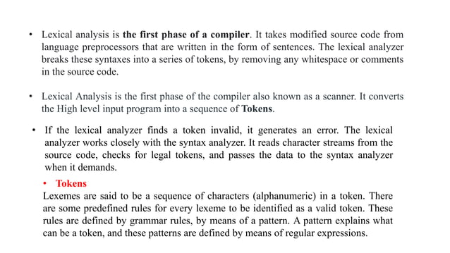 Lexical Analysis.pdf | Programming Languages | Computing