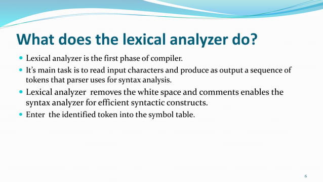 Lexical analyzer | PPT | Free Download