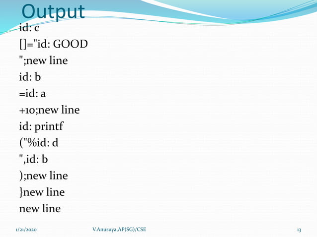 Lexical analyzer generator lex | PPTX | Programming Languages | Computing