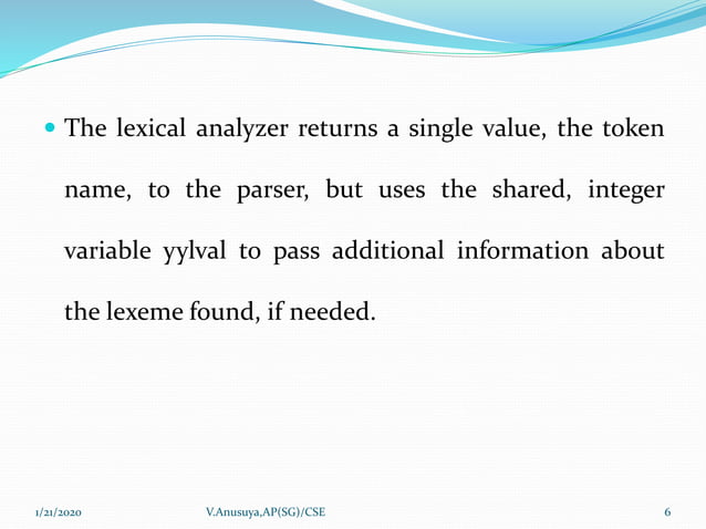 Lexical analyzer generator lex | PPTX | Programming Languages | Computing