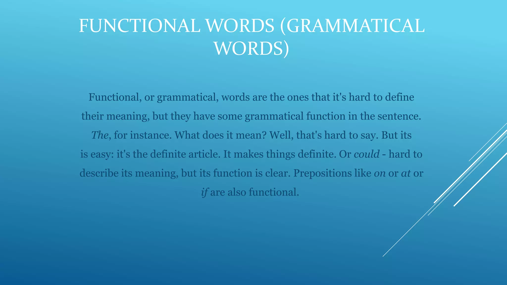 Lexical and functional word | PPTX