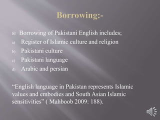 Lexical and semantic features of Pakistani English | PPTX