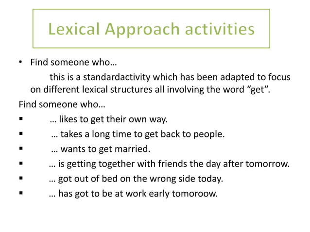 Lexical approach | PPT