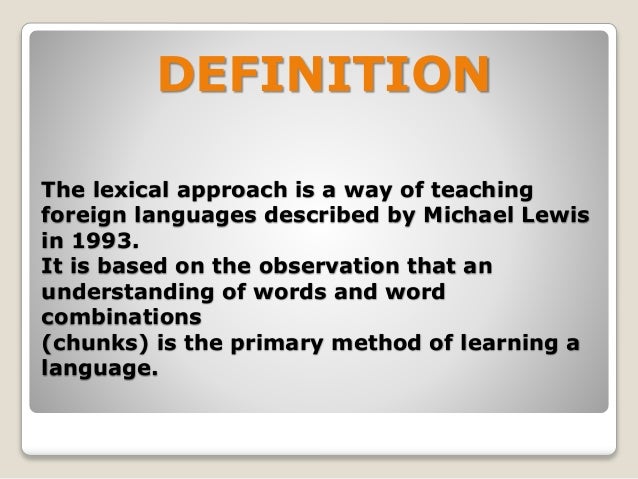 Lexical approach