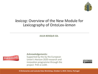 lexicog: Overview of the New Module for Lexicography of OntoLex-lemon | PPT