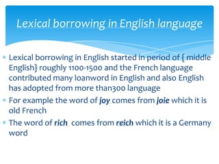Lexical borrowing in Kurdish language | PPTX