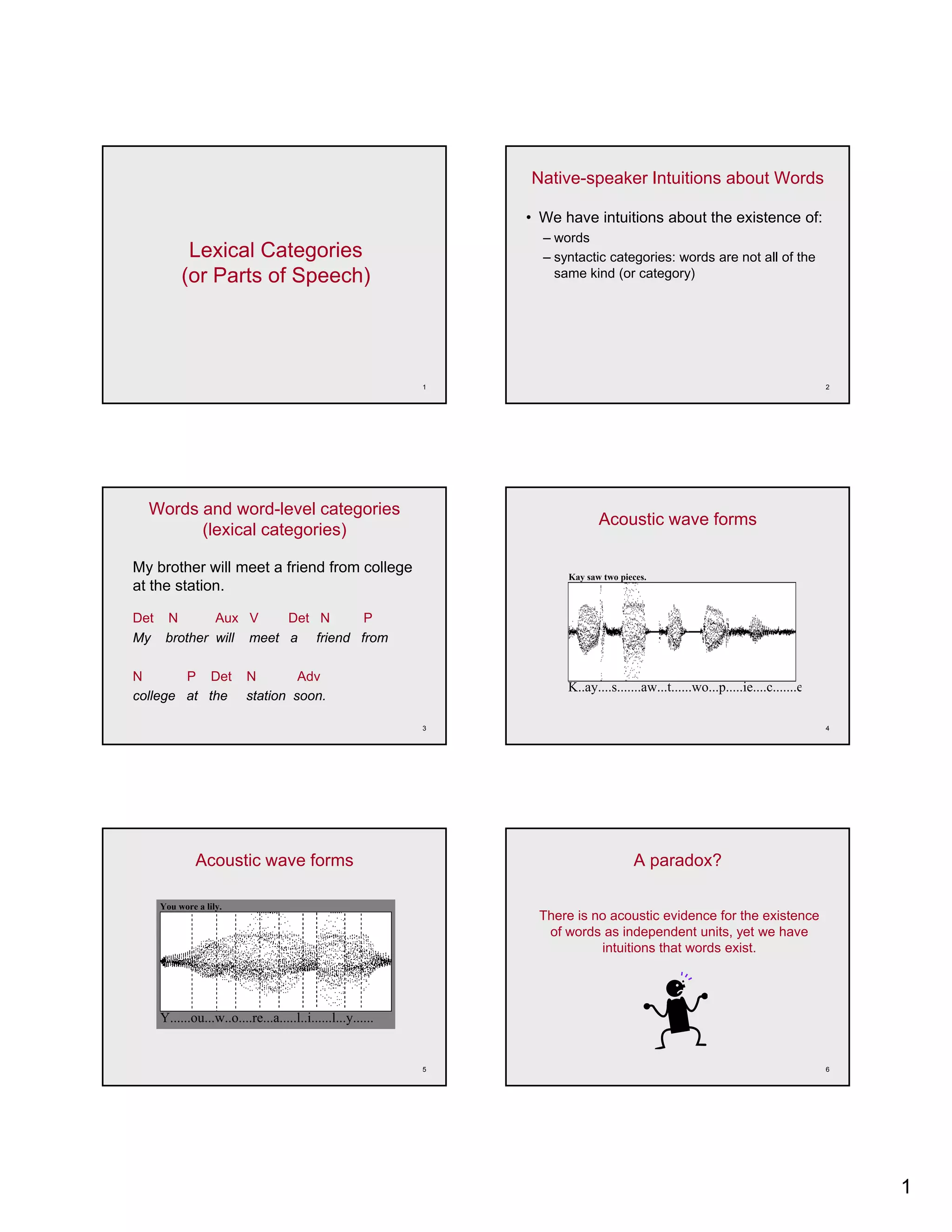 Lexical categories | PDF