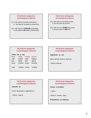 Lexical categories | PDF