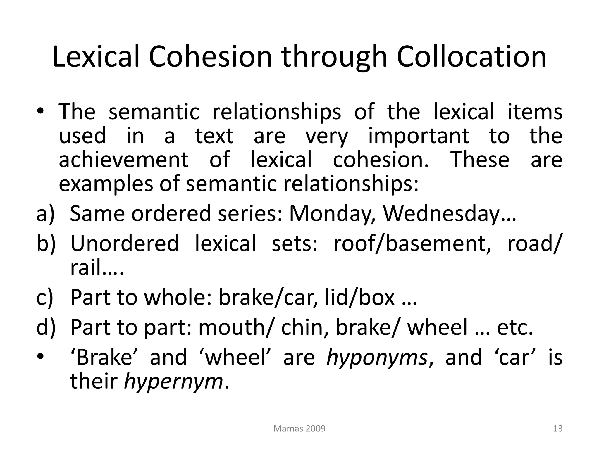 Lexical cohesion | PPTX
