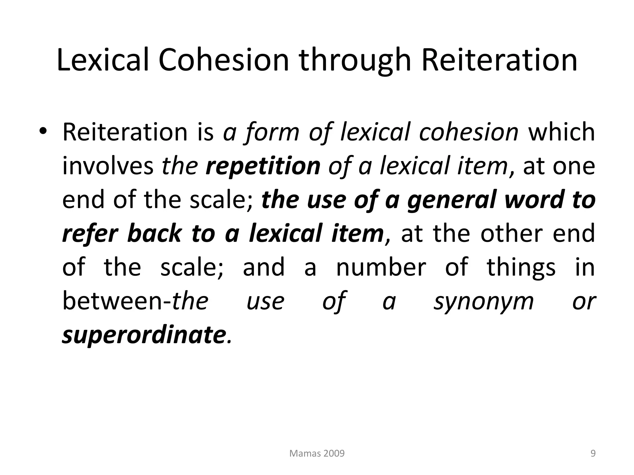 Lexical cohesion | PPTX