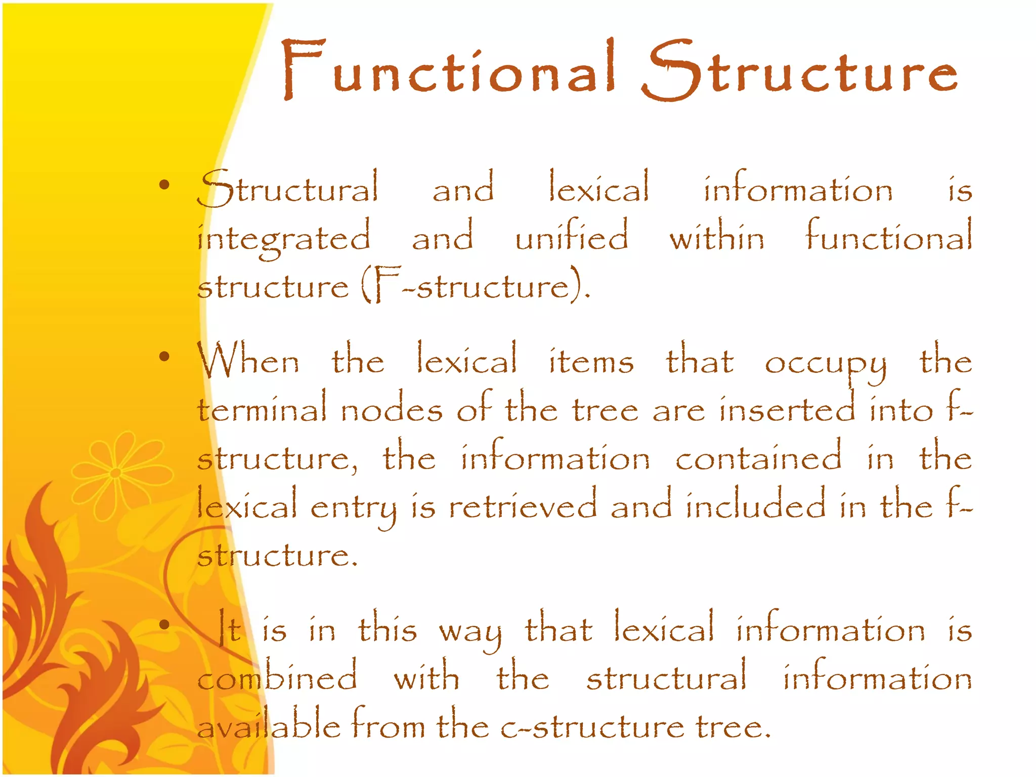 Lexical functional grammar | PPT