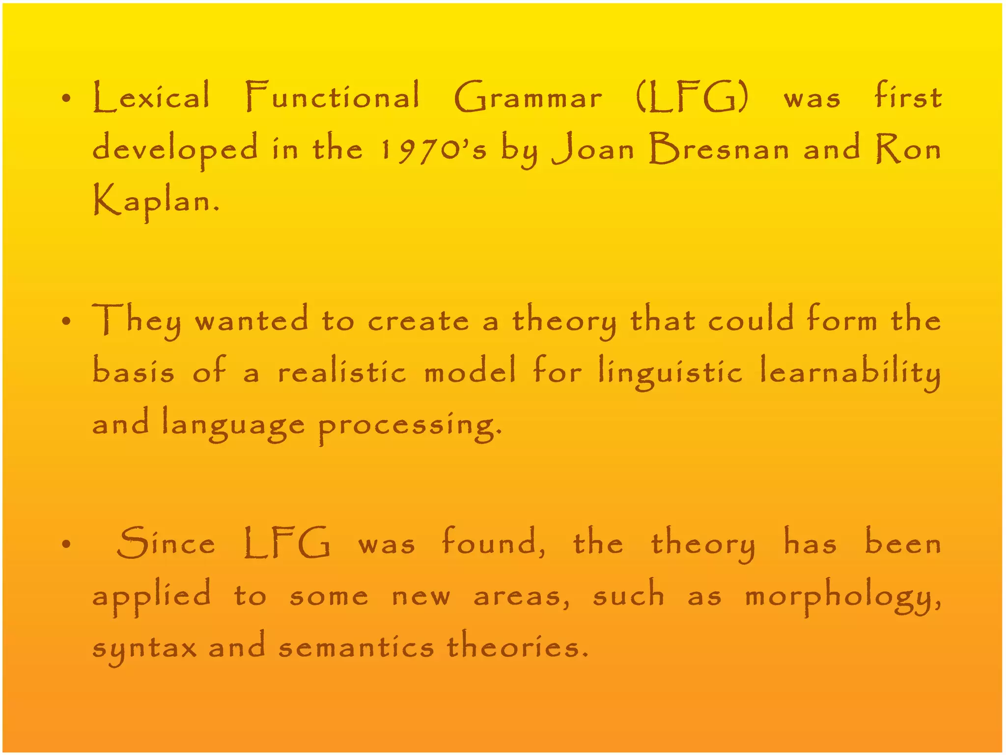 Lexical functional grammar | PPT