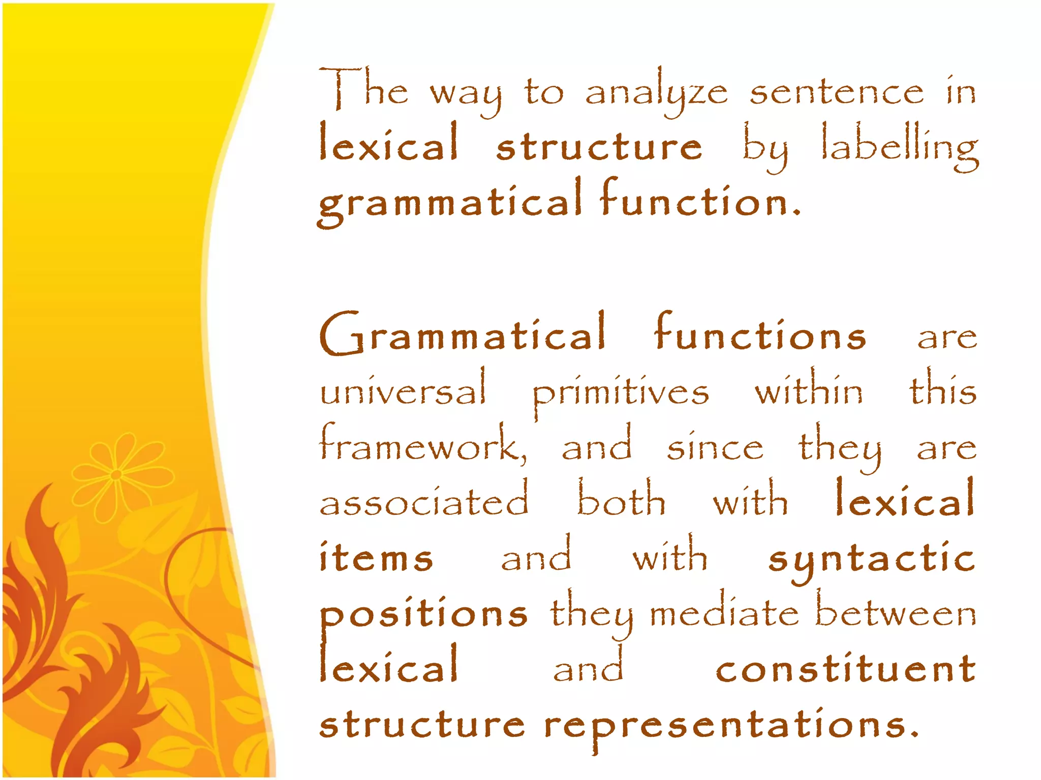 Lexical functional grammar | PPT