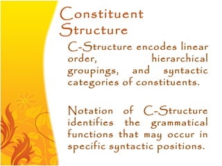 Lexical functional grammar | PPT