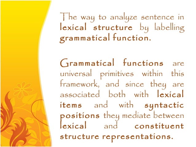 Lexical functional grammar | PPT | Programming Languages | Computing