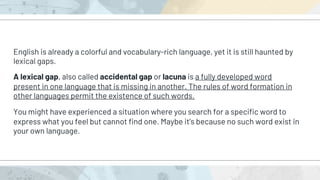 Lexical Gaps.pdf Lexical Gaps Lexical Gaps | PDF