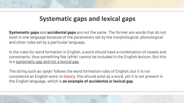 Lexical Gaps.pdf Lexical Gaps Lexical Gaps | PPT
