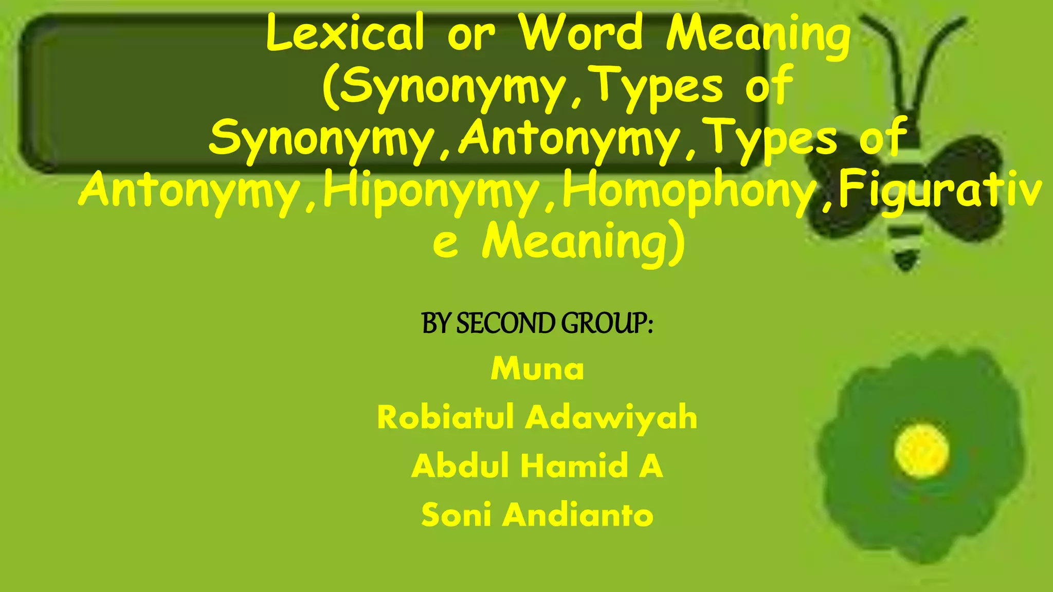Lexical or word meaning klmpok 2 | PPT