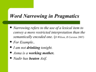 Lexical pragmatics presentation | PPT | Science