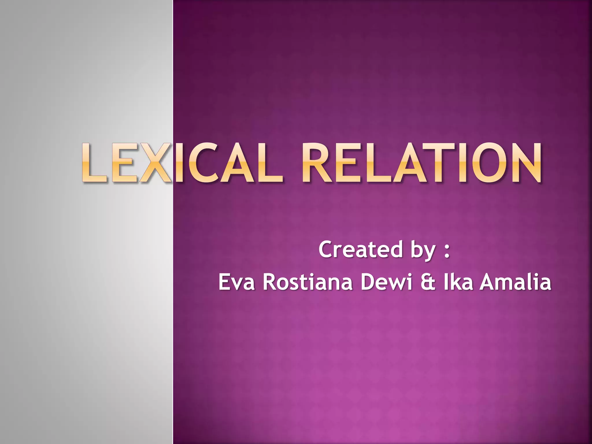 Lexical relation | PPTX