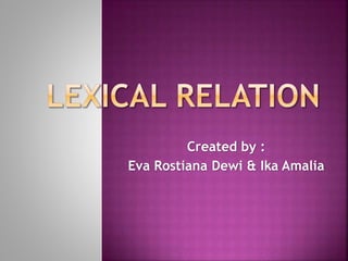 Lexical relation | PPTX