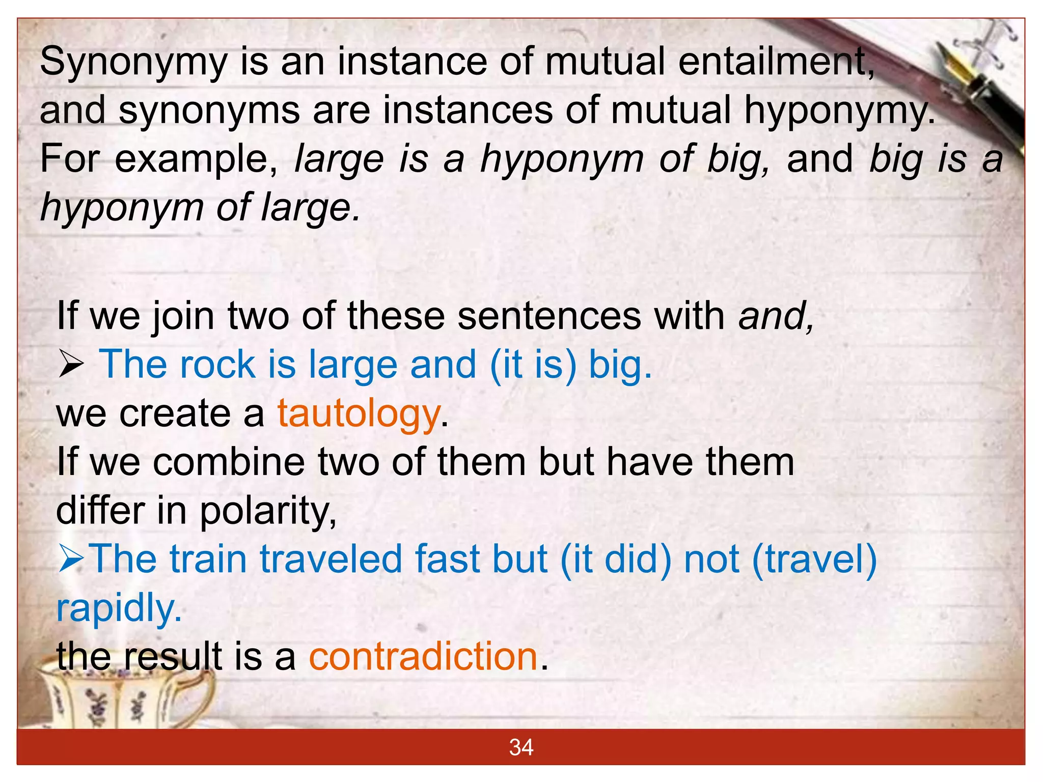 Lexical Relations in Semantic | PPTX
