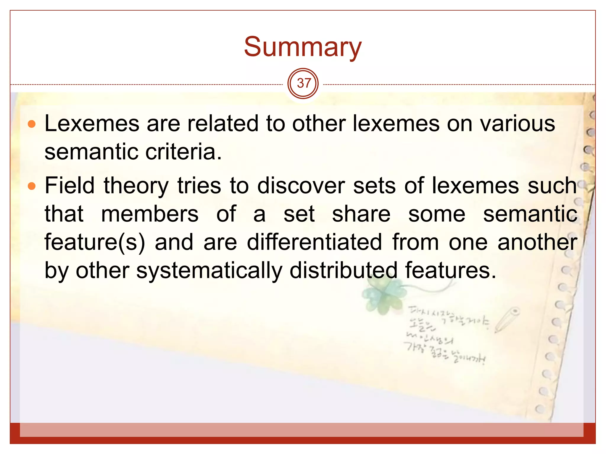 Lexical Relations in Semantic | PPTX