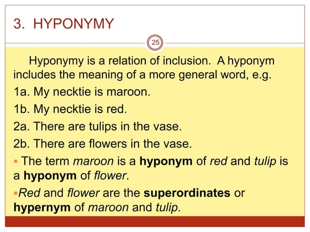 Lexical Relations in Semantic | PPTX | Genealogy and Ancestry | Hobbies & Interests