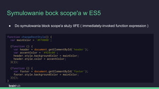Lexical scope, function vs. block scope, hoisting, scope closures | PDF ...