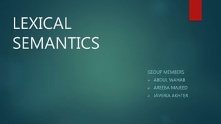 Lexical semantics | PPTX
