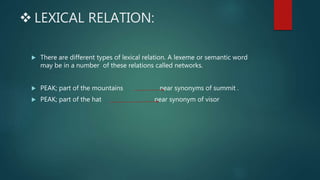 Lexical semantics | PPTX