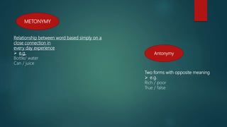 Lexical semantics | PPTX