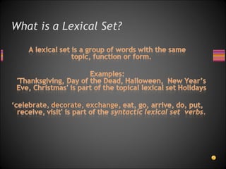 Lexical sets | PPT