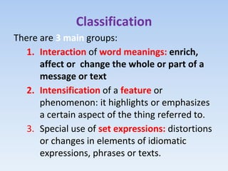 Lexical stylistic devices and expressive means -with examples | PPTX