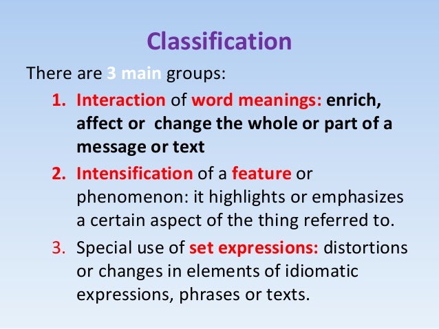 Lexical stylistic devices and expressive means -with examples