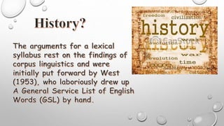 Lexical Syllabus and Corpus Linguistics | PPTX