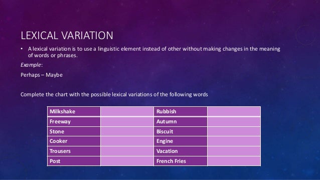 Lexical variation
