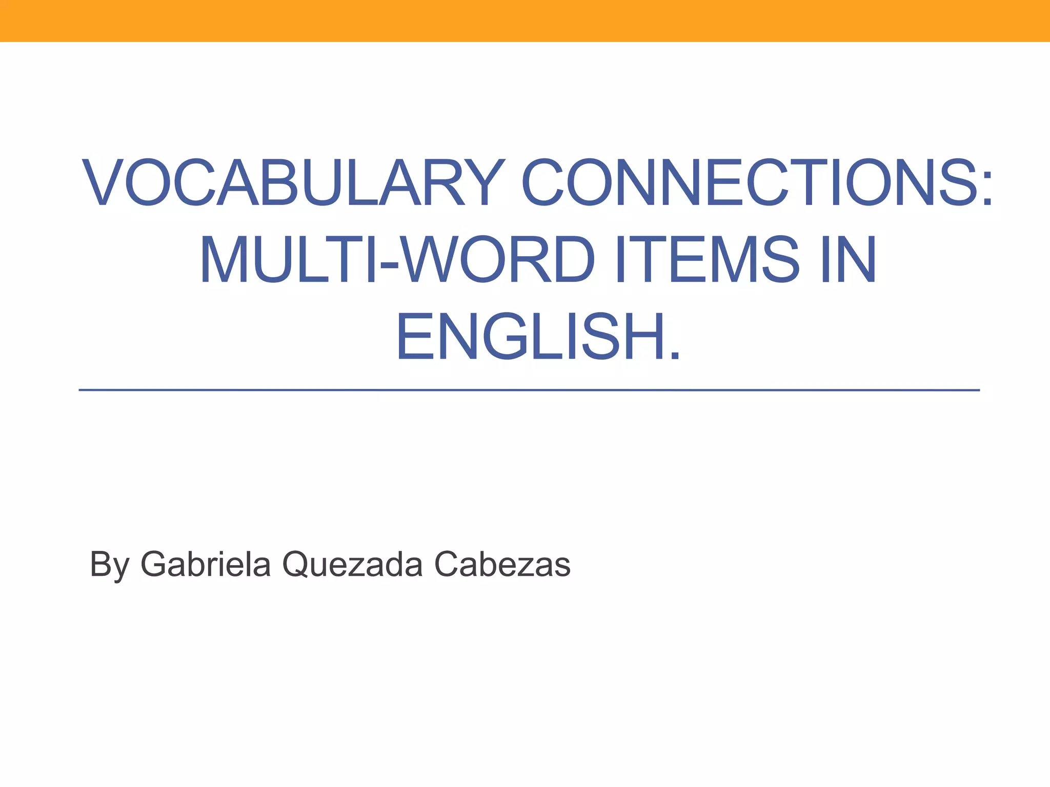 Multi-word items | PPTX