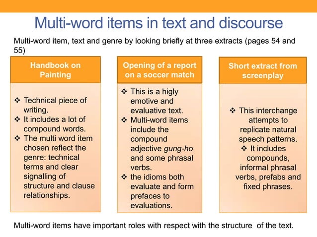 Multi-word items | PPT