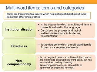 Multi-word items | PPTX