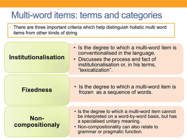 Multi-word items | PPTX