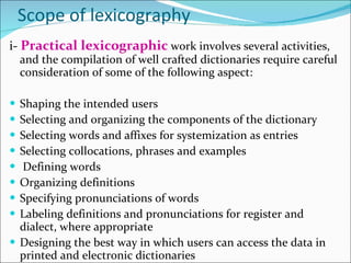 Lexicography | PPT