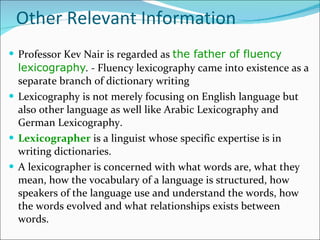 Lexicography | PPT