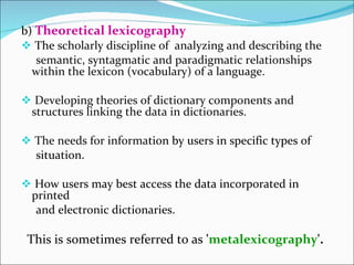 Lexicography | PPT | Education