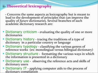 Lexicography | PPT | Education