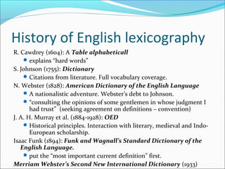 Lexicography | PPT