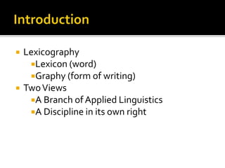 Lexicography rai sarfraz - shaim chaudry | PPTX