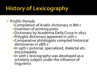 Lexicography rai sarfraz - shaim chaudry | PPTX