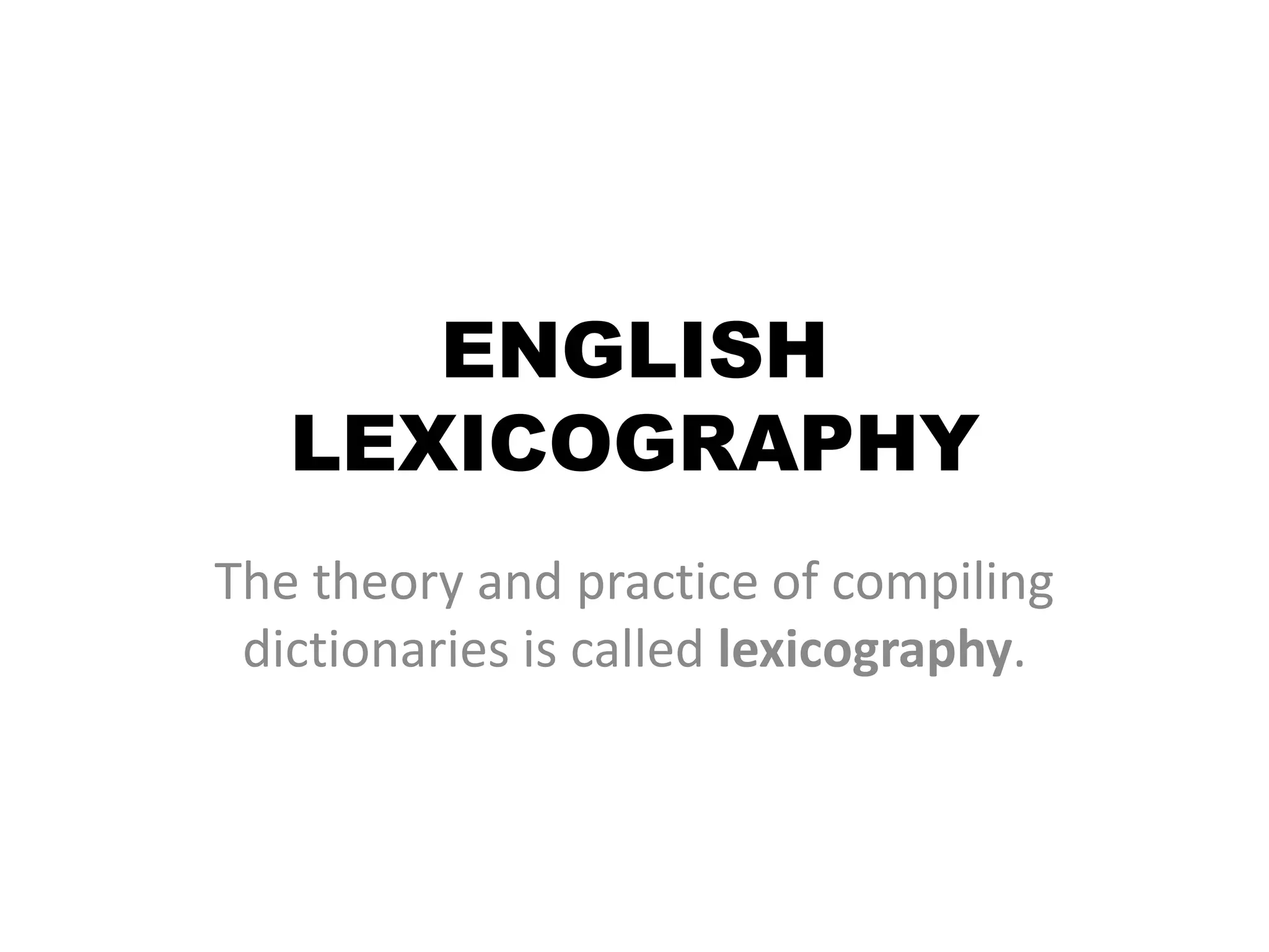 Lexicography 2011 | PPTX