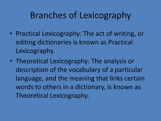 umair ijaz's Lexicography presentation | PPTX